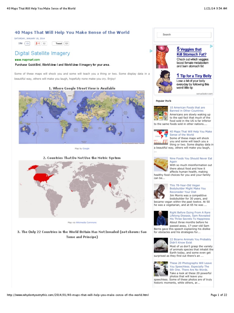 40 Maps That Will Help You Make Sense of The World | PDF | Veganism | Earth