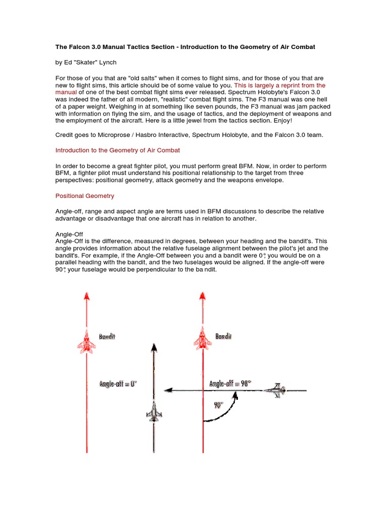 The Falcon 3 Tactics Manual | PDF | Fighter Aircraft | Missile