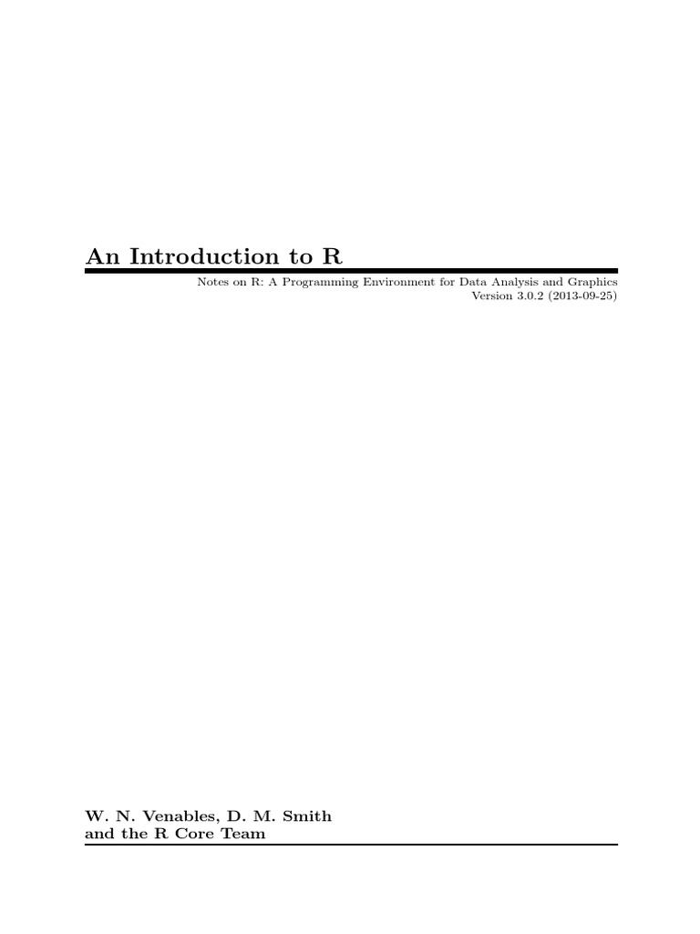 An Introduction To R | PDF | R (Programming Language) | Command Line Interface