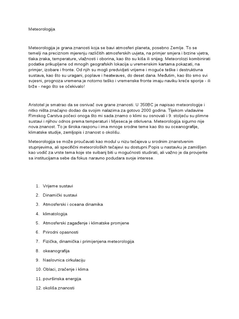 Meteorologija | PDF