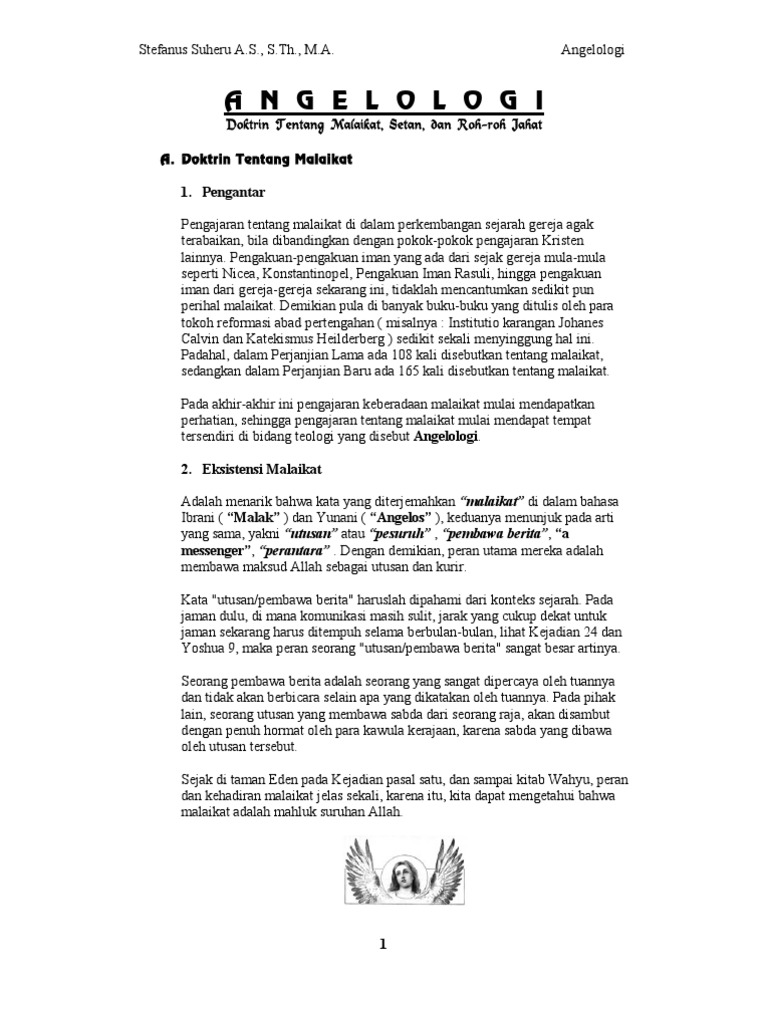 ANGELOLOGI-Stefanus Suheru, M.A. | PDF
