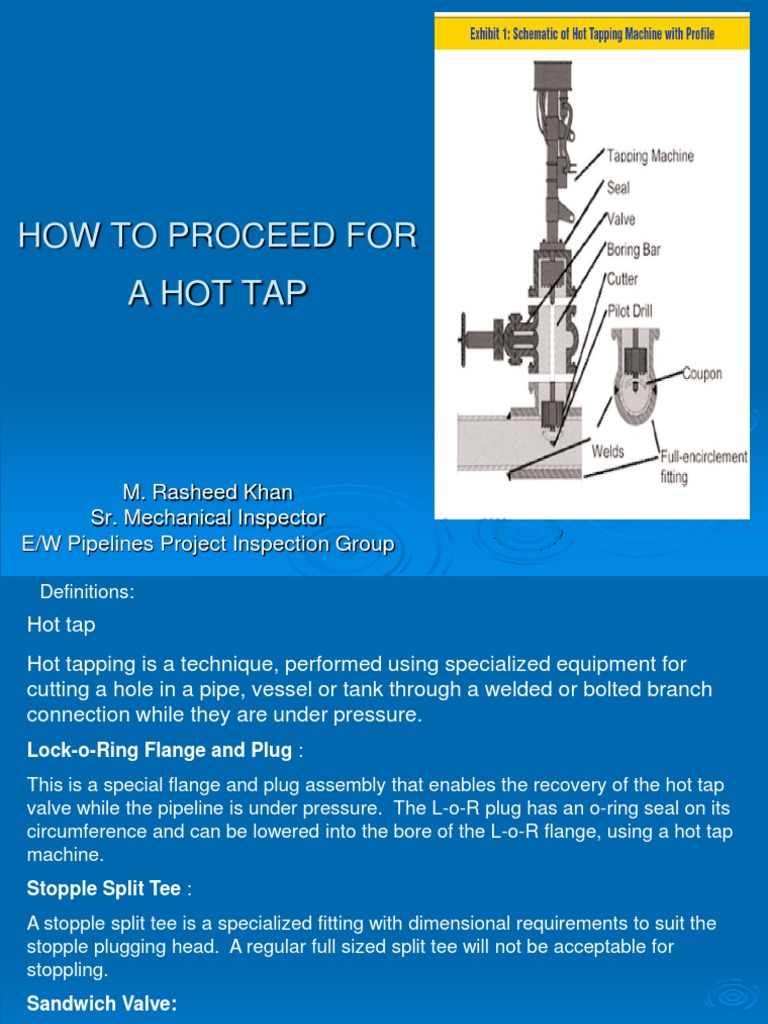 Hot Tapping Procedure Overview | PDF | Tap (Valve) | Pipe (Fluid ...