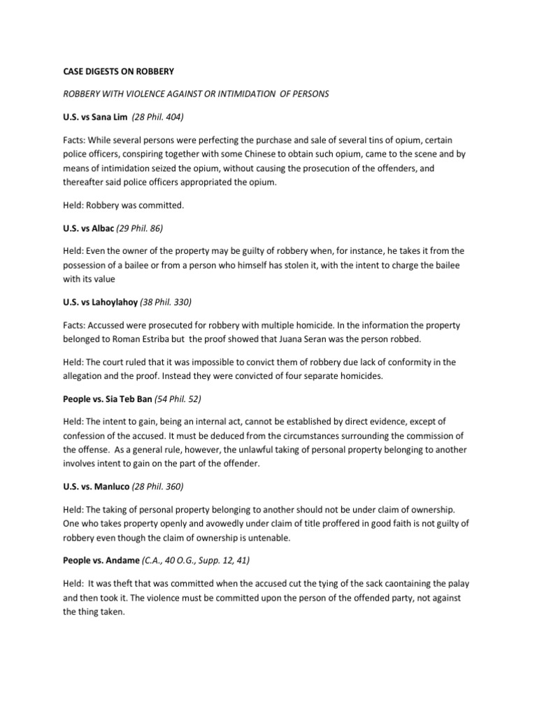 Understanding Robbery Laws | PDF | Robbery | Theft