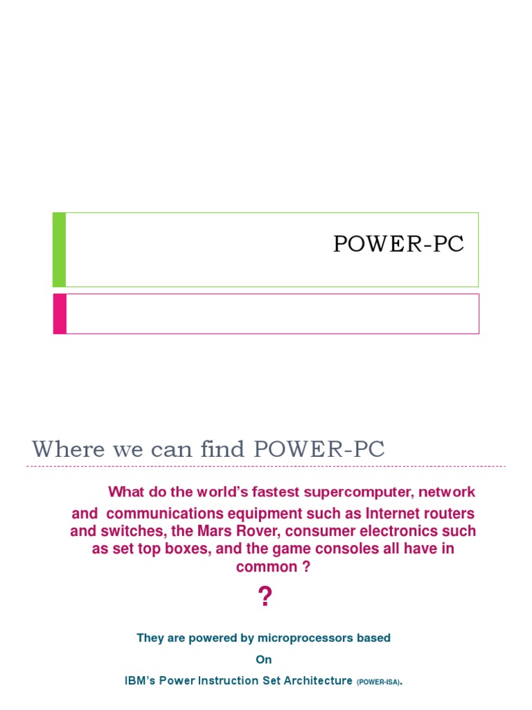 Power PC | PDF | Central Processing Unit | Instruction Set