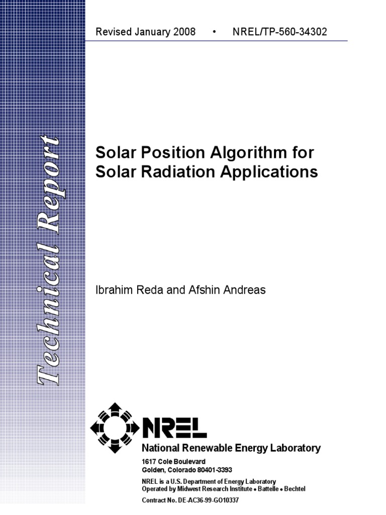 Solar Position Algorithm | PDF | Astrometry | Astronomy