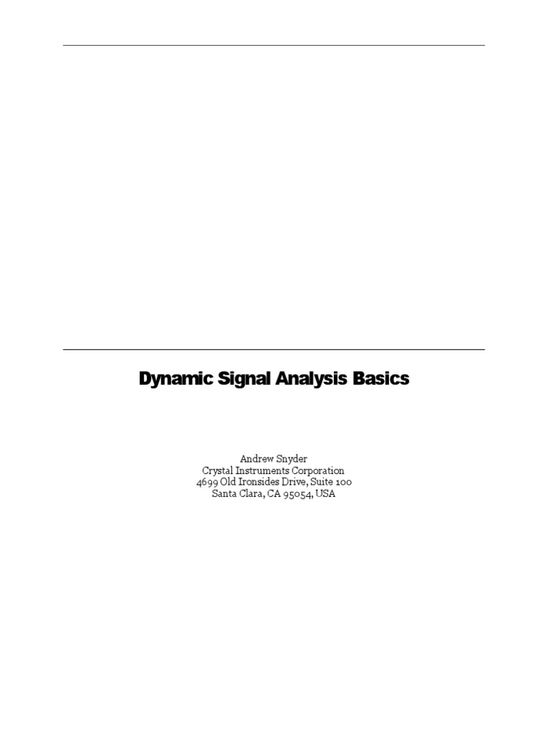 Dynamic Signal Analysis Basics | PDF | Spectral Density | Discrete Fourier Transform