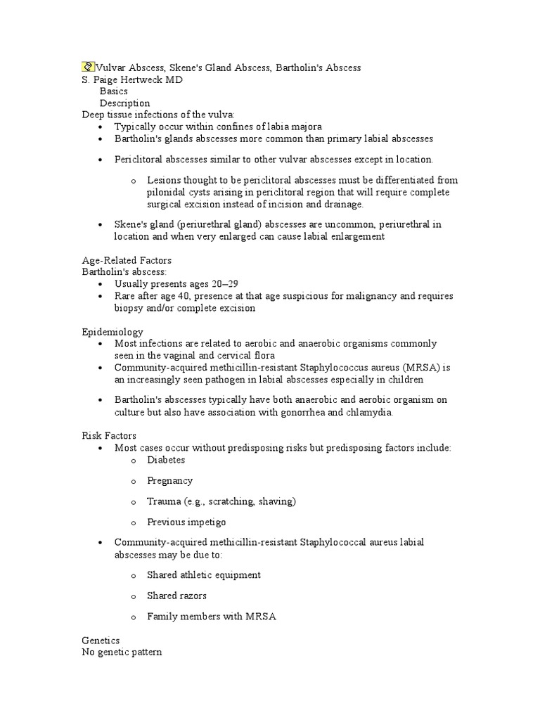 Vulvar Abscess | PDF