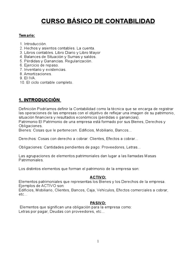 Curso Básico de Contabilidad | Descargar gratis PDF | Economía ...