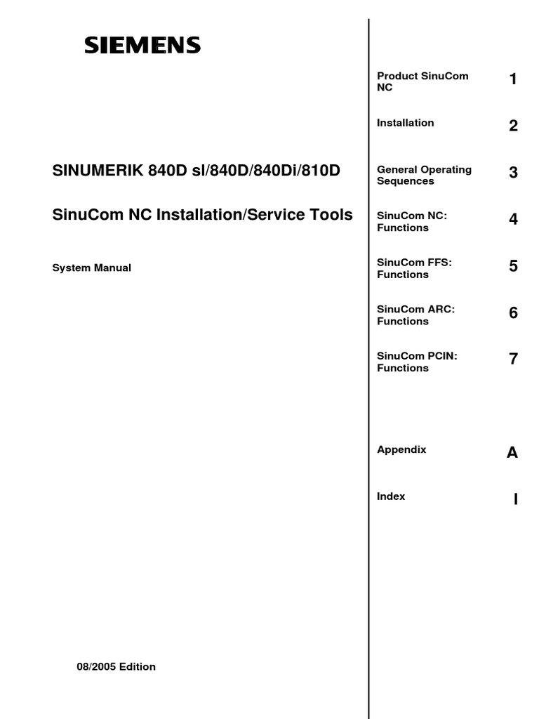 SINUMERIK | PDF | Installation (Computer Programs) | Button (Computing)