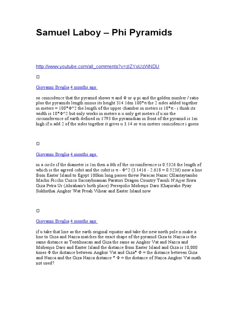 Samuel Laboy - Phi Pyramids | PDF | Pi | Geometry