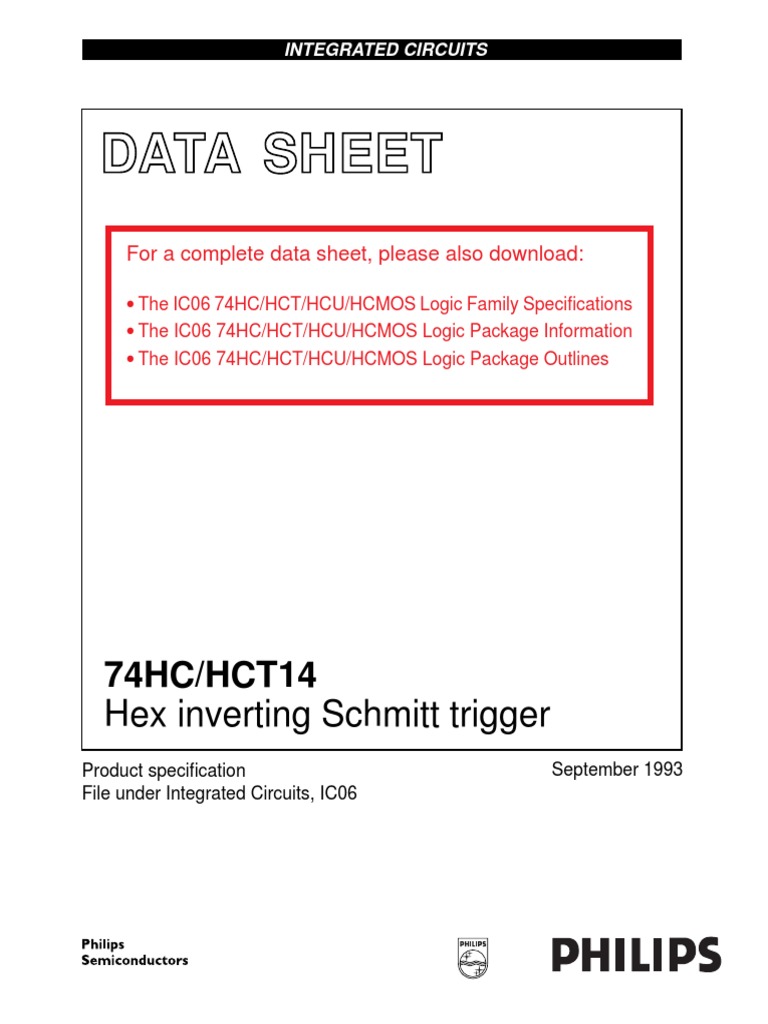 74HC14 | PDF | Electronic Circuits | Digital Electronics
