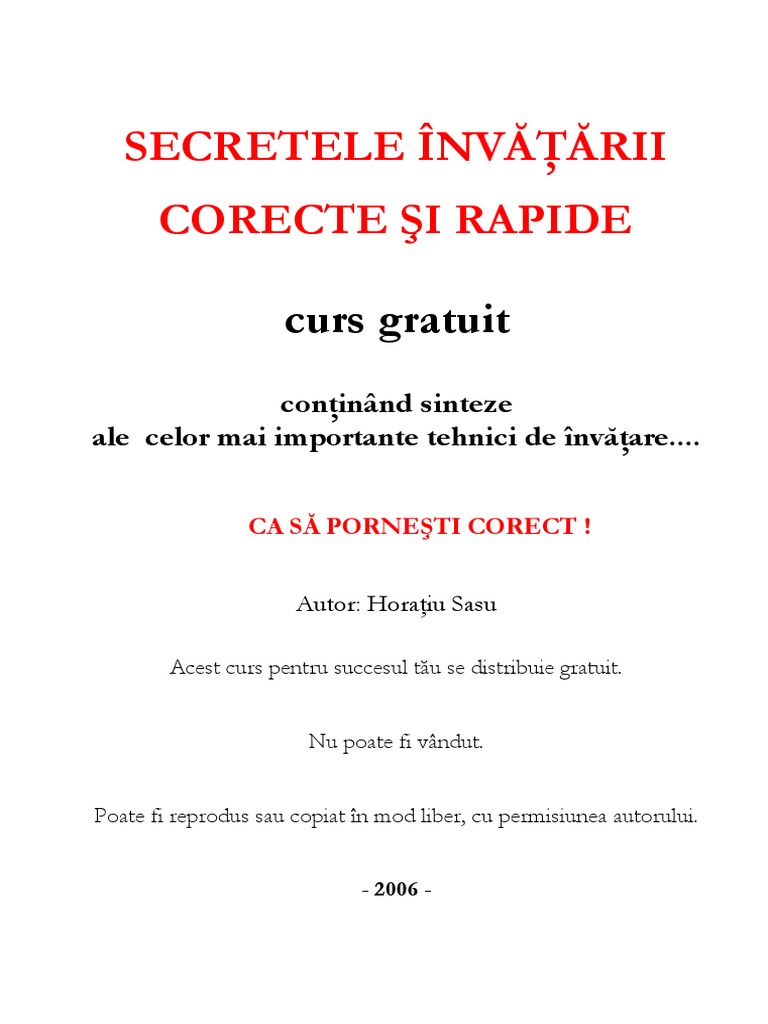Curs Invatare Rapida | PDF