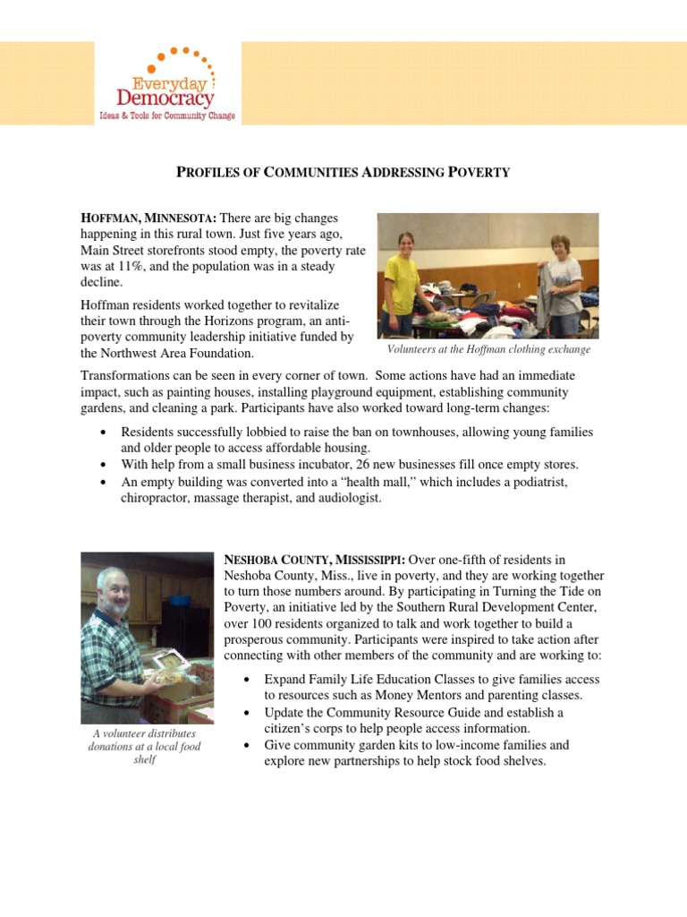 Profiles of Communities Addressing Poverty | PDF | Civic Engagement ...