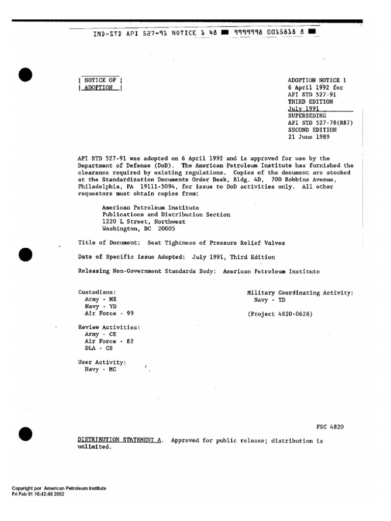 Api 527 | PDF