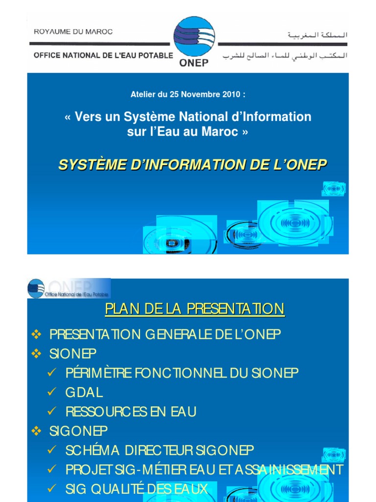 Système d'Information ONEP Maroc | PDF | Système d'information ...