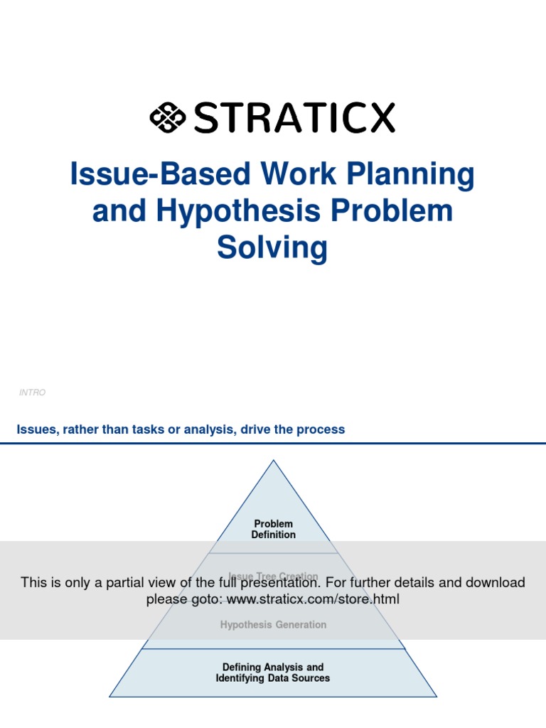 Issue-Based Work Planning and Hypothesis Problem Solving | PDF ...