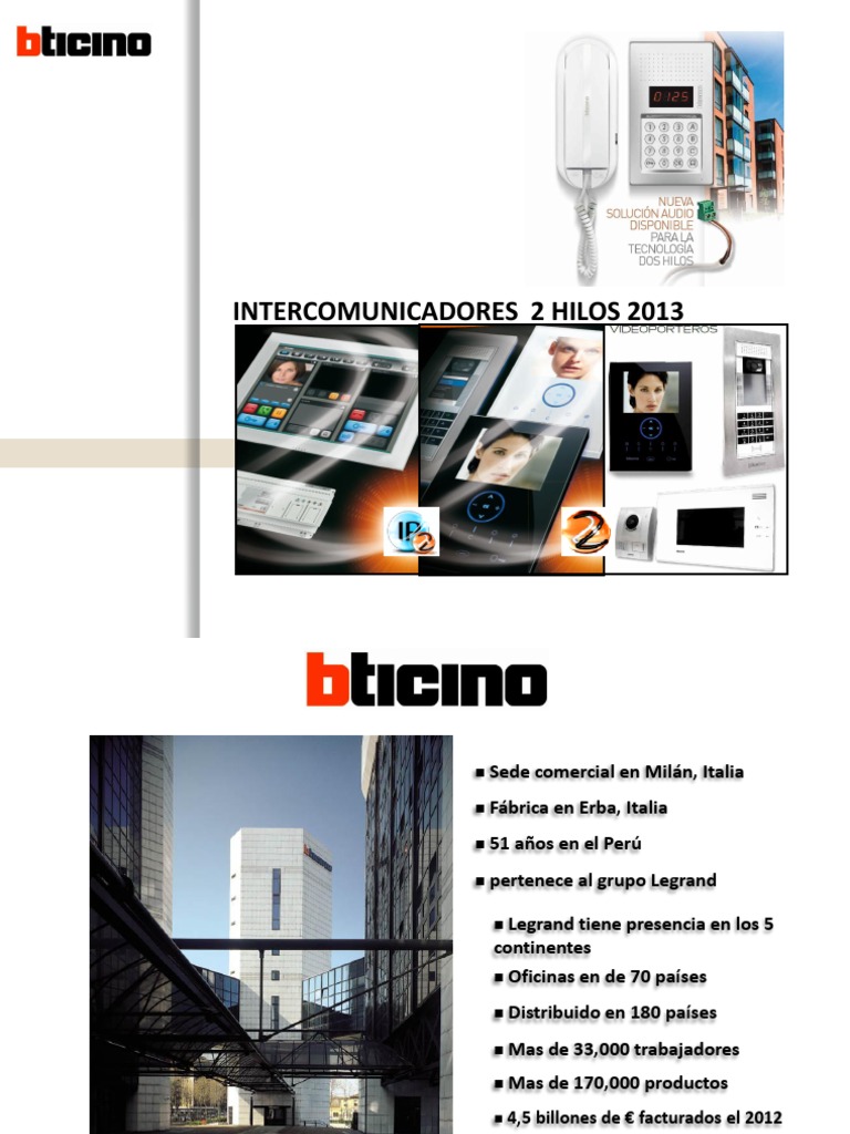 Capacitacion Intercom Bticino 2013 | PDF | Electrónica | Bienes ...