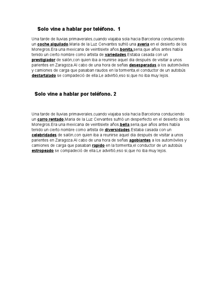 Solo Vine A Hablar Por Teléfono | PDF