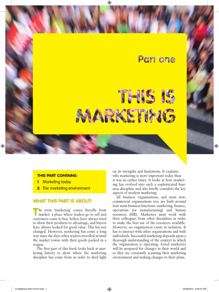 Marketing, Introduction Chapter 1 Rosalind Masterson & David Pickton ...