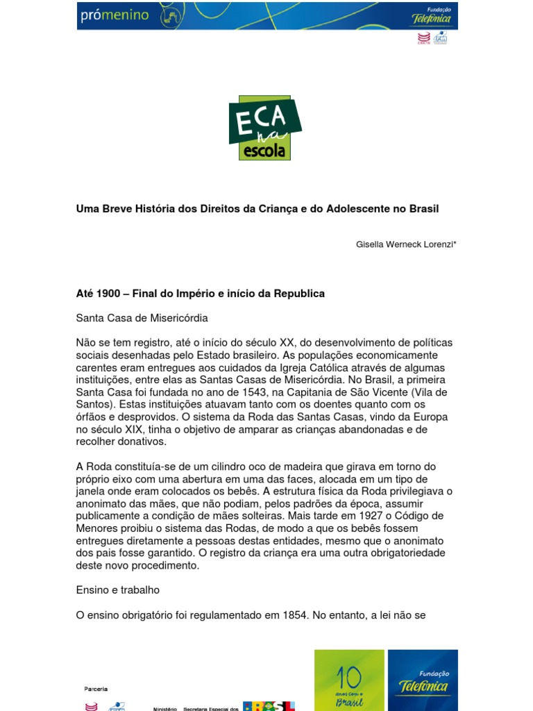 Uma Breve Historia Dos Direitos Da Crianca e Do Adolescente | PDF ... Uma Breve Historia Dos Direitos Da Crianca e Do Adolescente | PDF ...