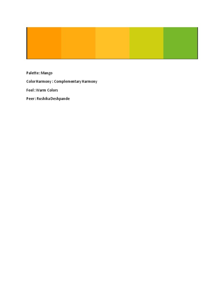Mango Color Harmony Exercise | PDF
