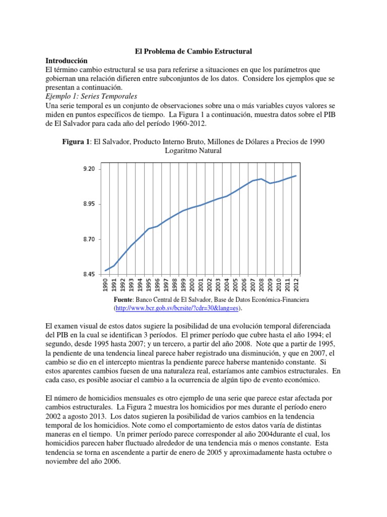 Ejemplos de Cambio Estructural | PDF | Análisis de regresión | Econometría