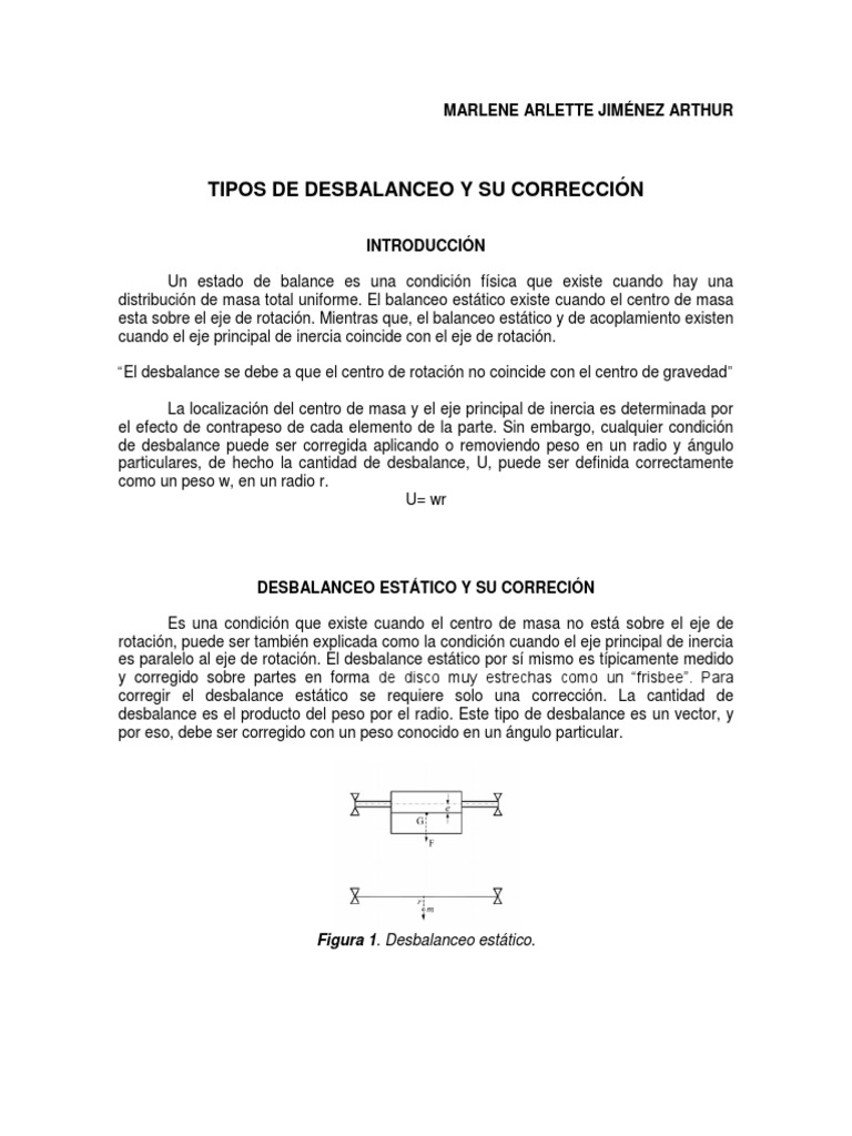 Tipos de Desbalanceo y Su Corrección | PDF | Vector Euclidiano | Rotación
