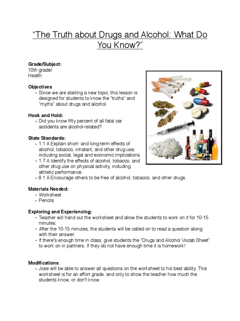 Day 1 | PDF | Alcoholism | Worksheet