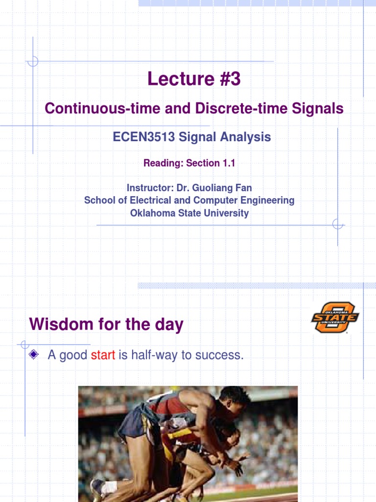 Lecture 3 | PDF | Signal (Electrical Engineering) | Analysis
