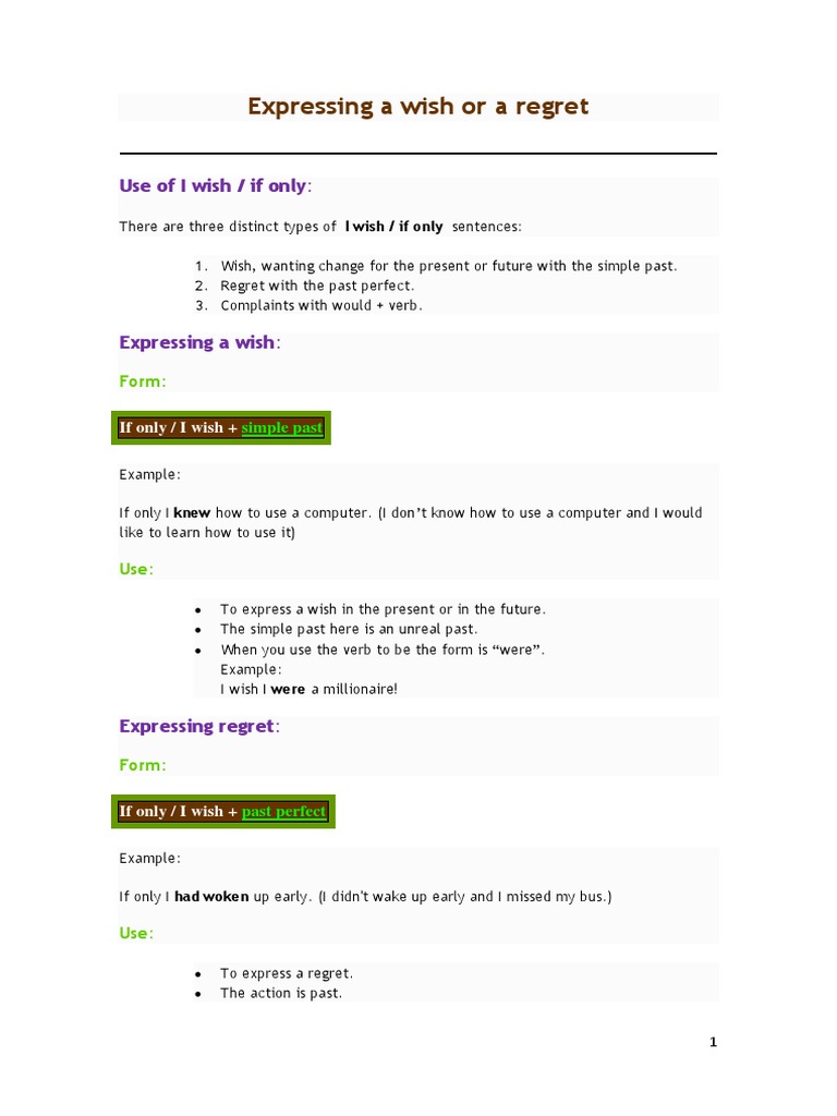 Wish, Regret, Passive With Modals | PDF | Verb | Grammar