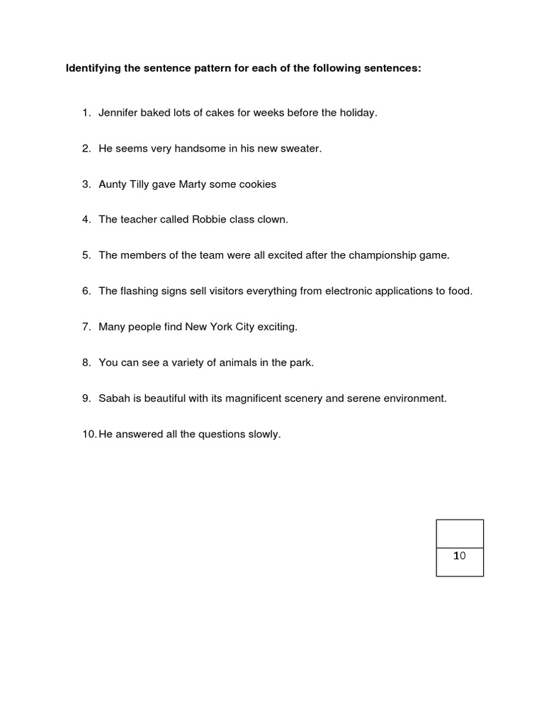 sentence-patterns-exercise-pdf