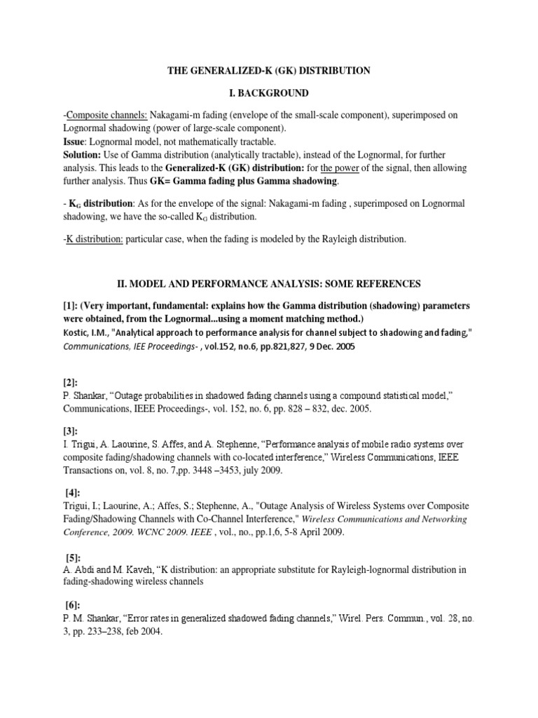The Generalized-K Distribution | PDF | Statistical Theory | Statistics