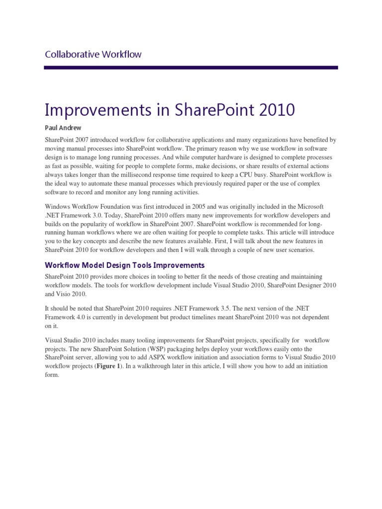 Collaborative Workflow | PDF | Share Point | Microsoft Visual Studio