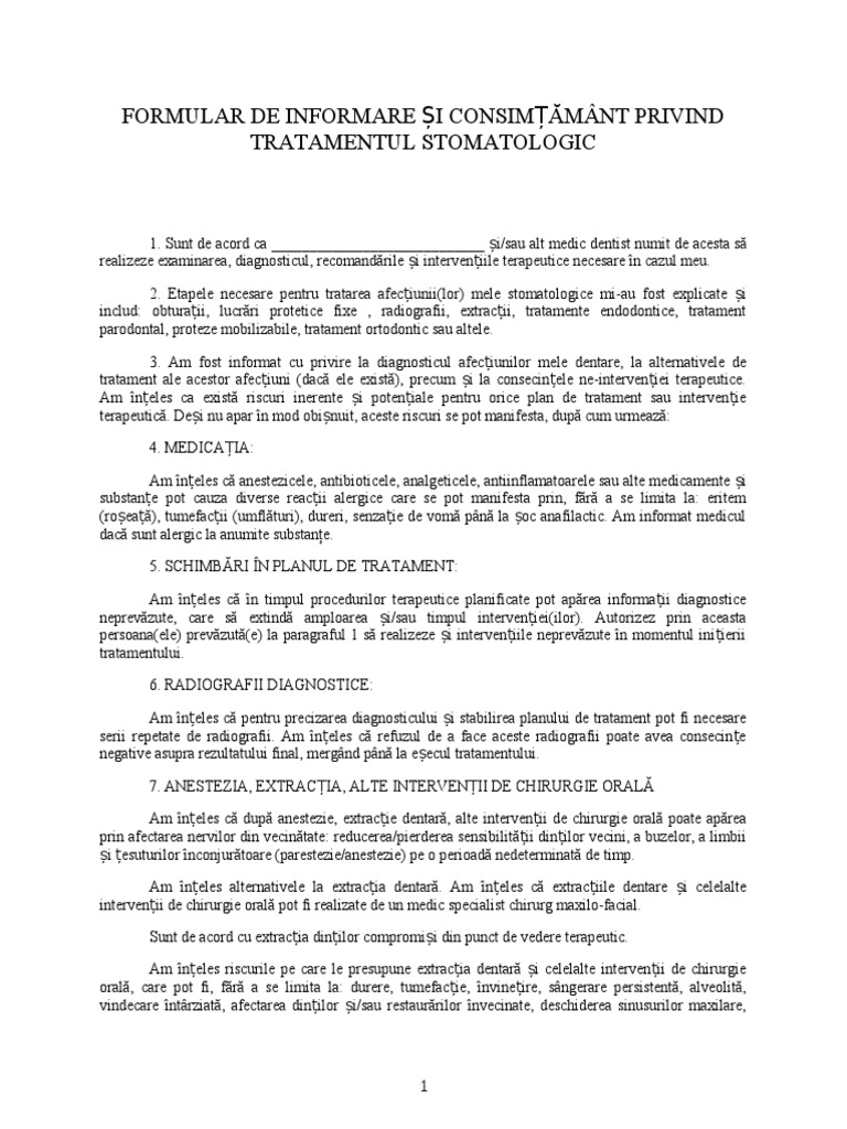 Acord Pacient Complex | PDF