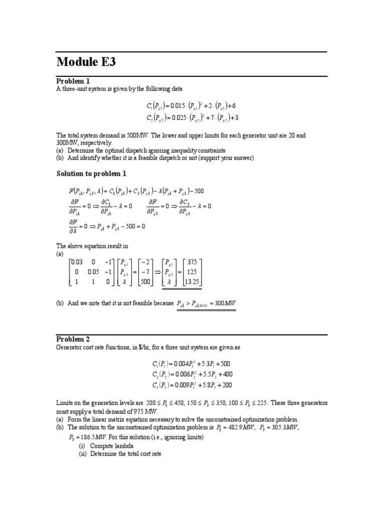 EE 303 Section E3 Answers | PDF | Mathematical Optimization ...