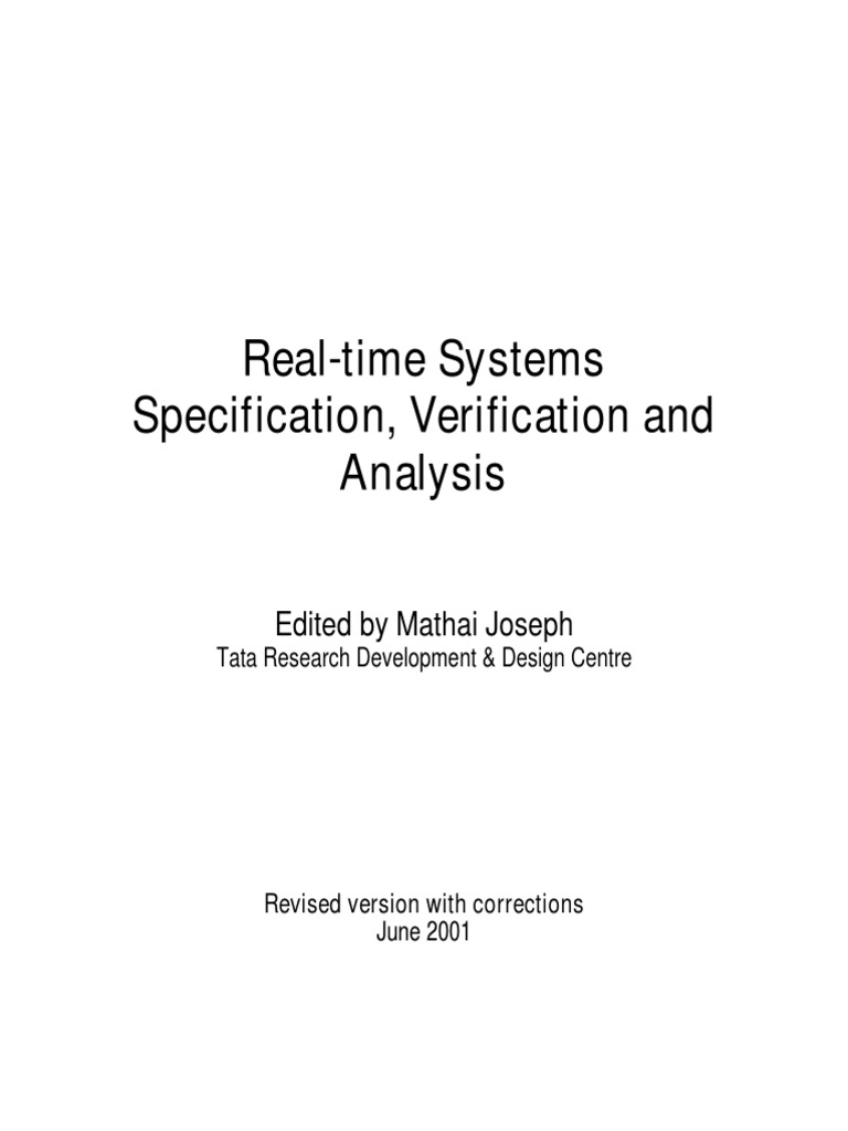 Real-Time Systems Specification, Verification and Analysis | PDF