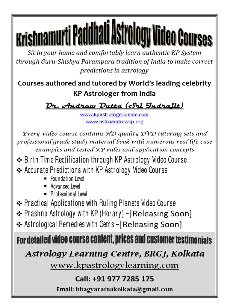 KP System Astrology Learning and Tutorials Through Books and Videos ...