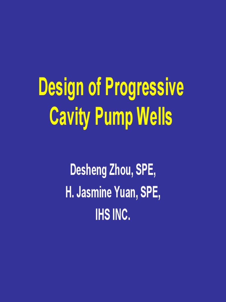 Design of PCP Wells | PDF | Pump | Viscosity