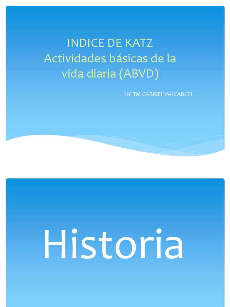 Indice de Katz | Enfermería | Hospital