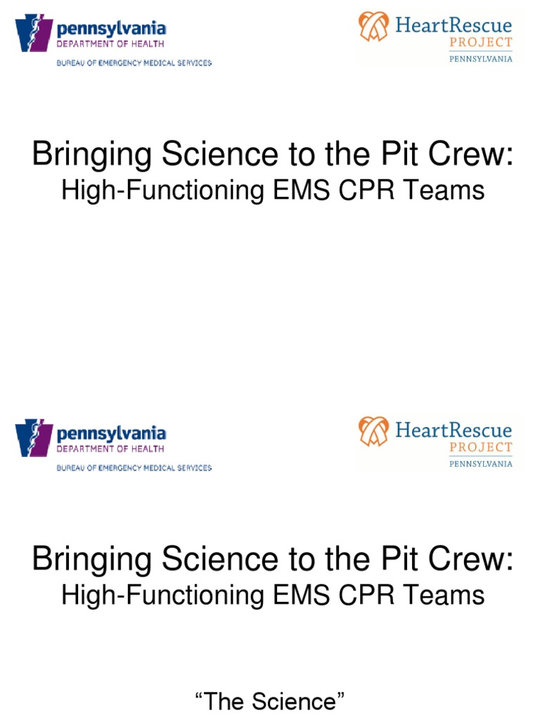 Optimizing EMS CPR: Pit Crew Science | PDF | Cardiopulmonary ...