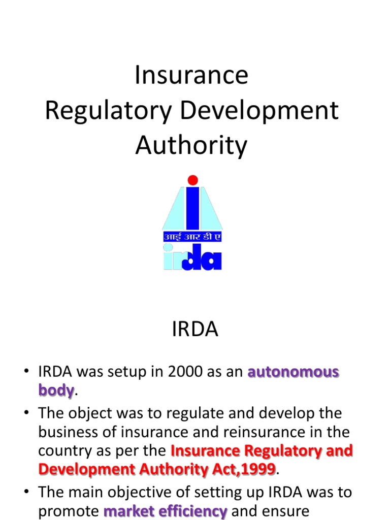 IRDA | Insurance | Service Industries
