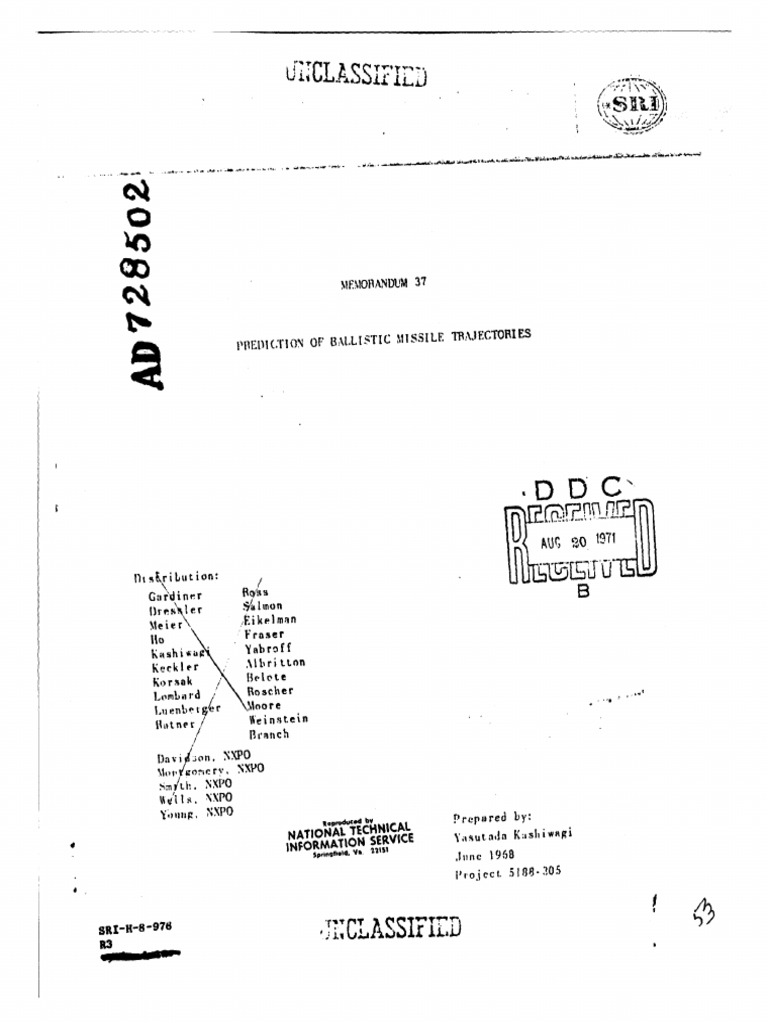 Ballistic Equation | Sensitivity Analysis | Equations