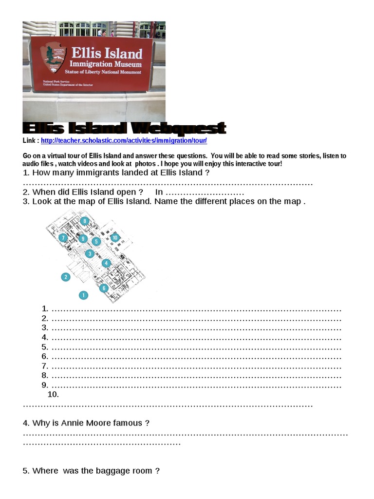 Ellis Island Webquest Student | PDF