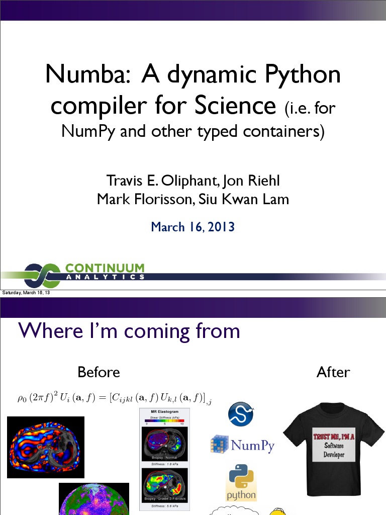 Numba - A Dynamic Python Compiler For Science | Download Free PDF ...