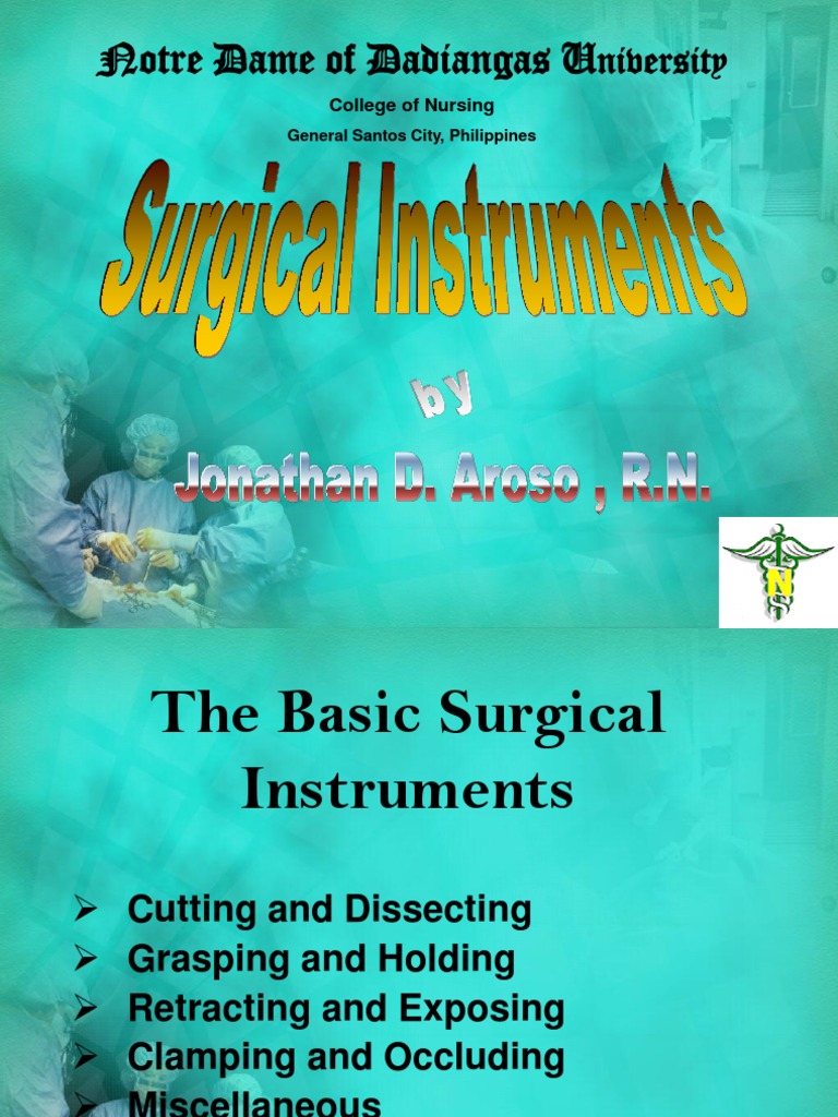 Slides Surgical Instruments | PDF | Surgical Suture | Clinical Medicine