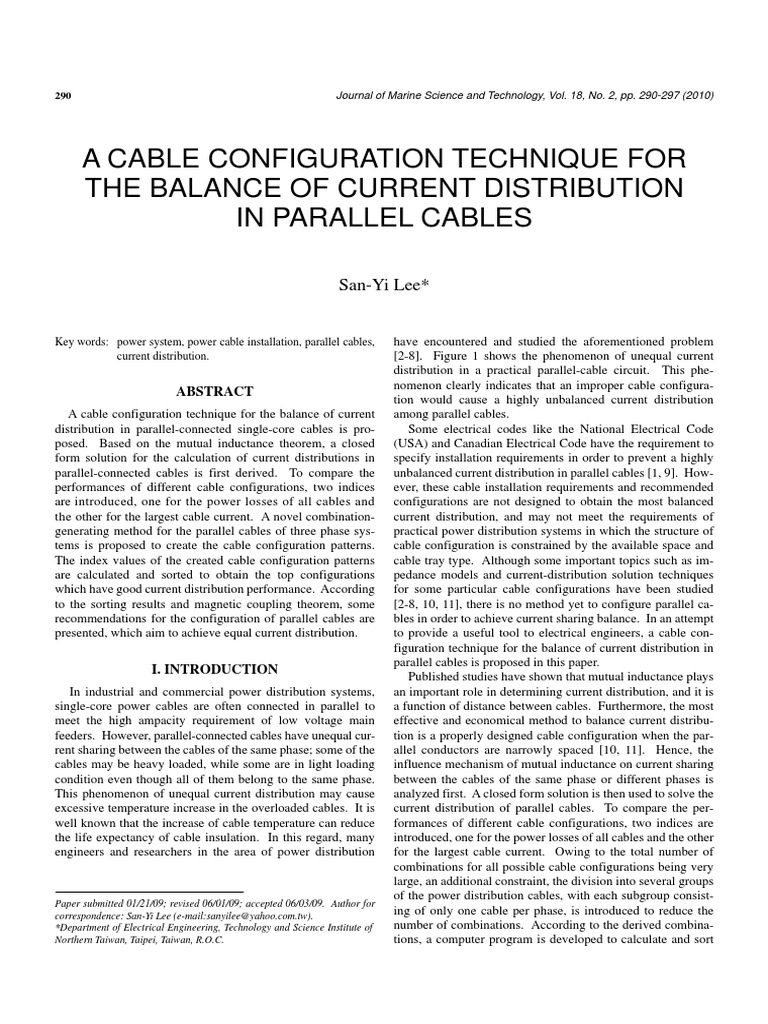 Balancing Current in Parallel Cables | PDF | Science & Mathematics ...