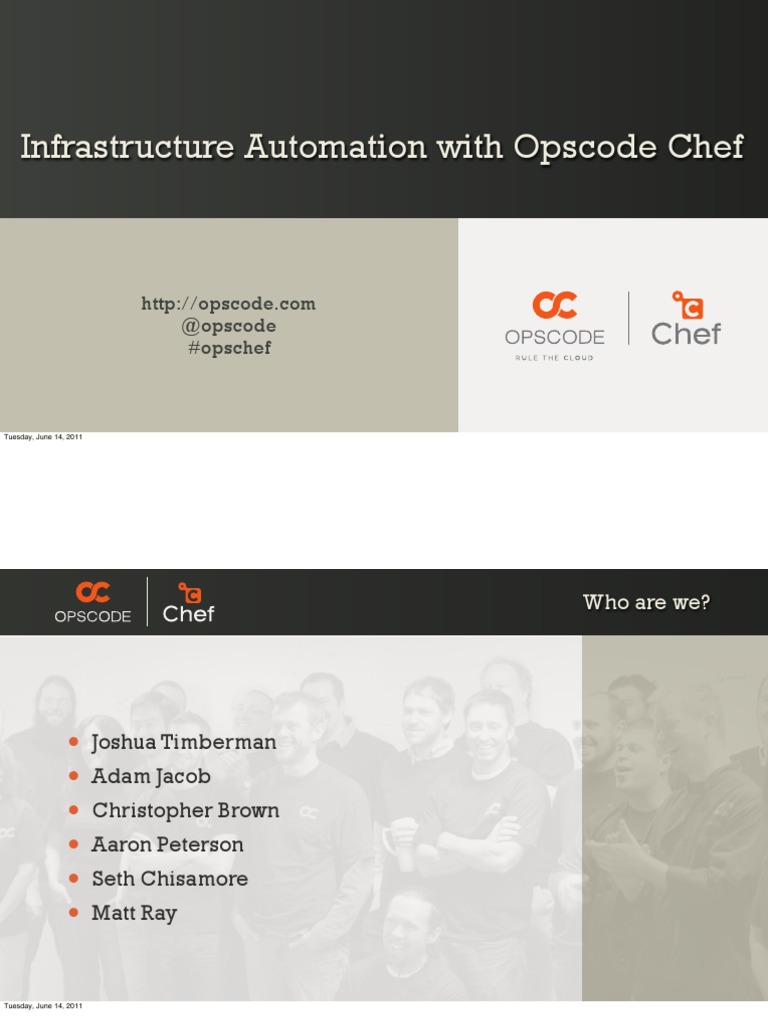 Infrastructure Automation With Opscode Chef Presentation | PDF | Databases | Cloud Computing