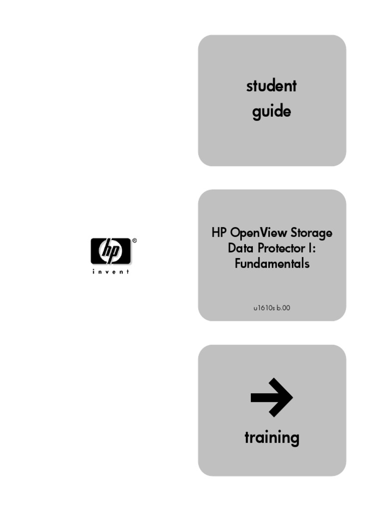 Hp Openview Storage Data Protector I Fundamentals U1610s B00 2003 Pdf 4114