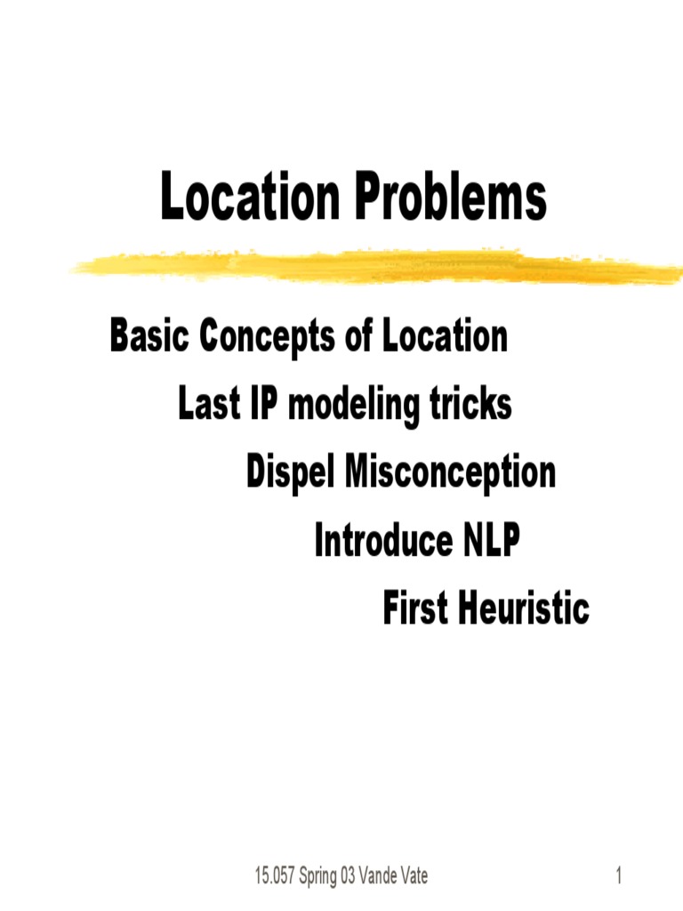 12 Location Pdf Mathematical Optimization Analysis