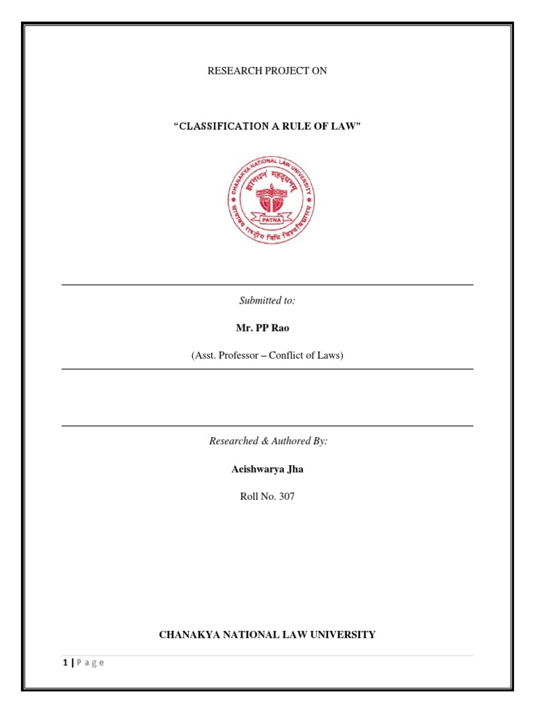 Classification in Private International Law | PDF | Choice Of Law ...